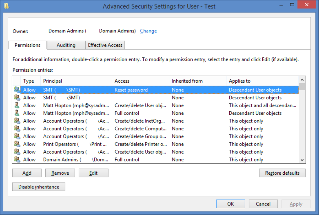 Detecting Delegated Permissions in Active Directory